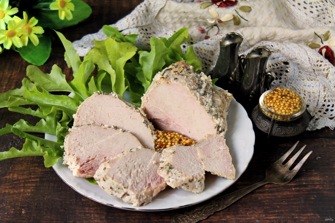 Kiauliena įdaryta grietinėle - Receptas su nuotraukomis