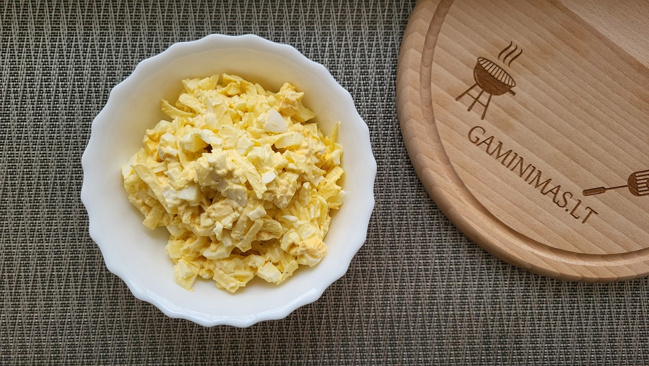 Kiaušinių mišrainė - Receptas su nuotraukomis