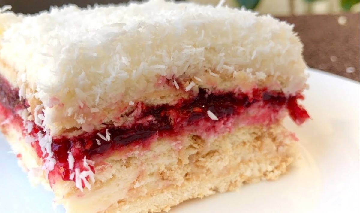 Nekeptas tortas su kokoso kremu - Receptas su nuotraukomis