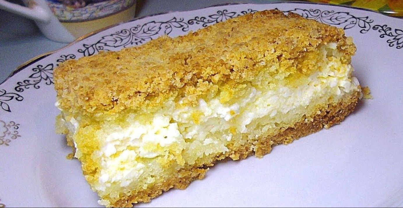 Smėlio pyragas su varške - Receptas su nuotraukomis