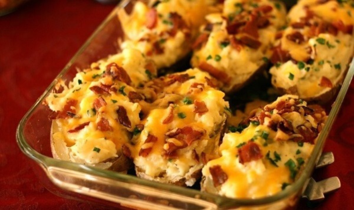 Sūriu įdarytos bulvės - Receptas su nuotraukomis